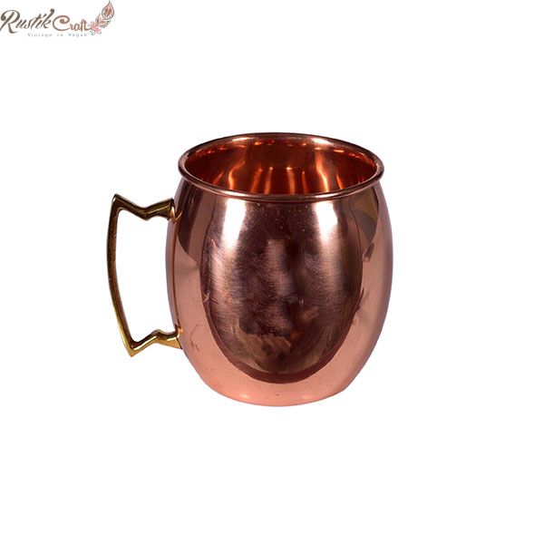 Smooth Finish Moscow Mule Barrel Mug with brass handle – rustikcraft